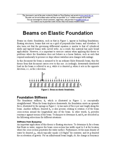 Beams On Elastic Foundation 2 Download Free Pdf Bending Buoyancy
