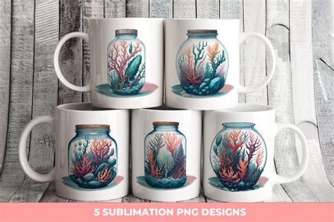 Coral Micro Worlds In Jar Png Sublimation Png