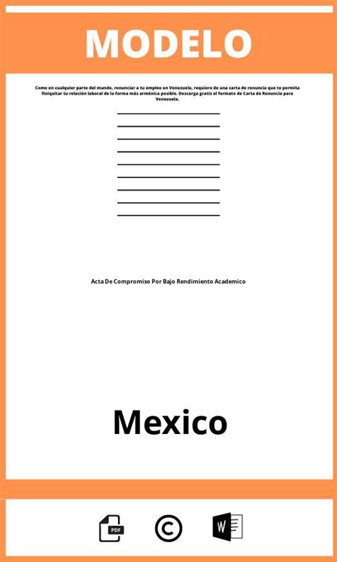 Modelo De Acta De Compromiso Por Bajo Rendimiento Academico 2025