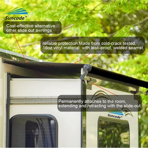 Snapklik Com Suncode Slide Topper Awning Black RV Slide Out Awning Slide Out Cover Modular