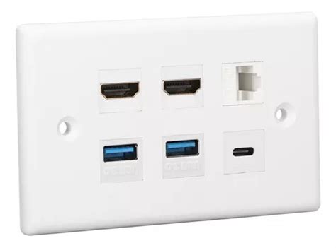 Placa De Pared Ethernet Interfaz Multimedia 2xhd De 6 Puerto Cuotas