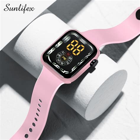Jual Sunlifex Jam Tangan Wanita Olahraga Tali Silikon Jam Digital