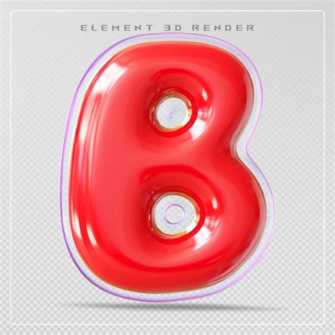 빨간 알파 B 글 3d 렌더링 프리미엄 Psd 파일