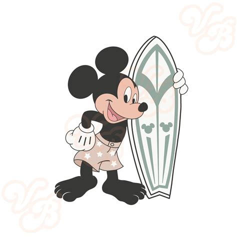 Mickey Mouse Surf Surfing Beach Png Swim Trunks Ocean Summer