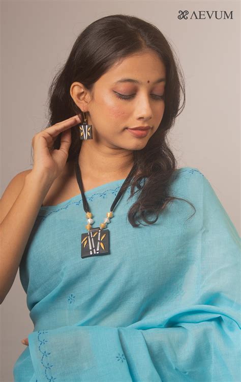 Hand Painted Terracotta Necklace Set 15960 Aevum