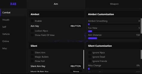 [fivem cheat] x48 v1 0 aim esp misc self grand theft auto v alternatywne mody online