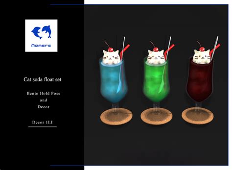 Second Life Marketplace [mamere] Cat Soda Float Set