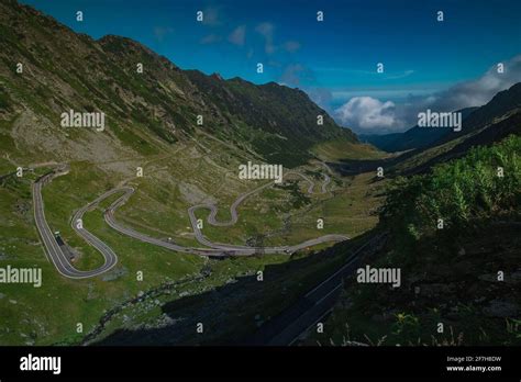 Epic Winding Road On Transfagarasan Pass In Romania In Summer Time