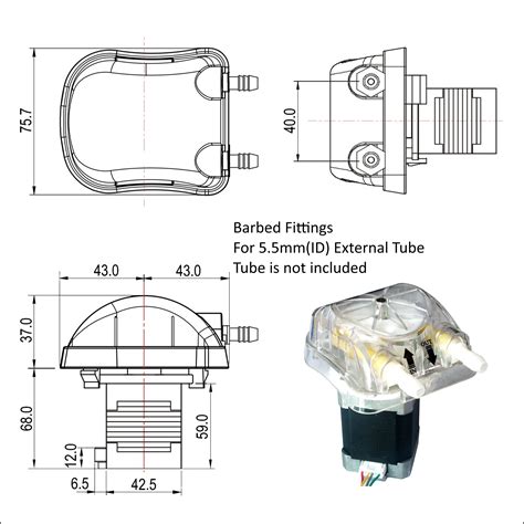 1000ml Min Peristaltic Dosing Pump With 24V Motor Pharmed Tube