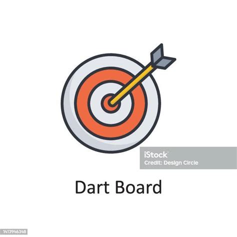 다트 보드 벡터는 윤곽선 아이콘 디자인 일러스트레이션을 채웠습니다 흰색 배경 Eps 10 파일에 스포츠 및 수상 기호 0명에 대한 스톡 벡터 아트 및 기타 이미지 Istock