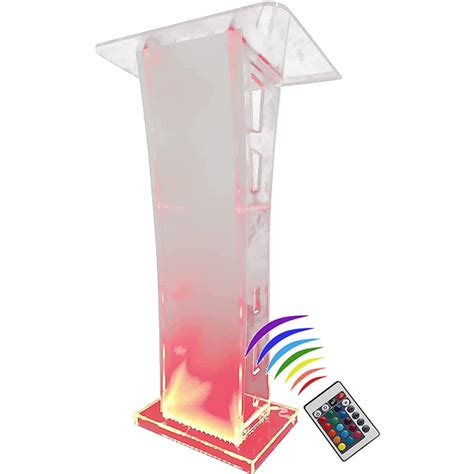 Floor Acrylic Podium Stand School Pulpit Led Light Vertical Reading