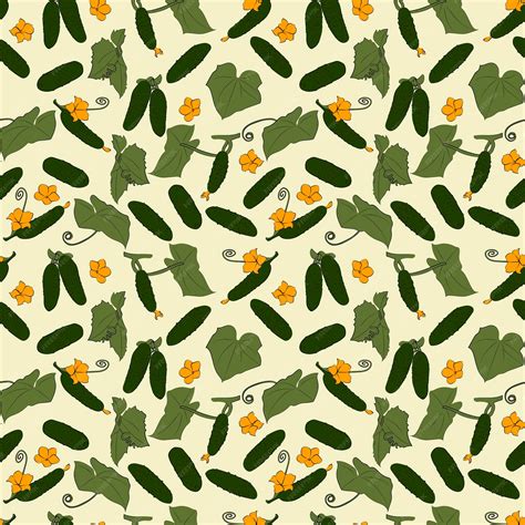 Premium Vector A Set Of Seamless Background Vector Graphics Vegetable Cucumber 1000x1000