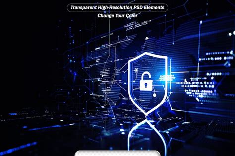Premium Psd Padlock Of Cyber Security Digital Data Technology Global
