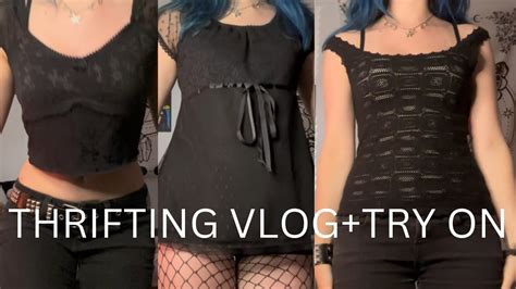 Come Thrift With Me 🖤 Emo Goth Grunge Y2k Etc Try On And Style