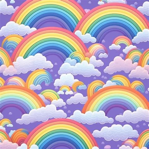 Premium Photo A Close Up Of A Rainbow And Clouds Background With A Sky Background Generative Ai