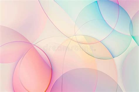 Abstract Overlapping Circles In Pastel Tones Stock Illustration