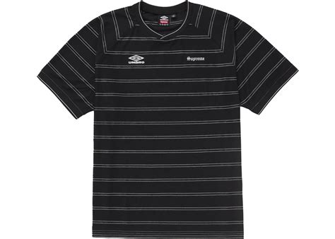 Supreme Umbro Stripe Soccer Jersey Black Mens Ss25 Us