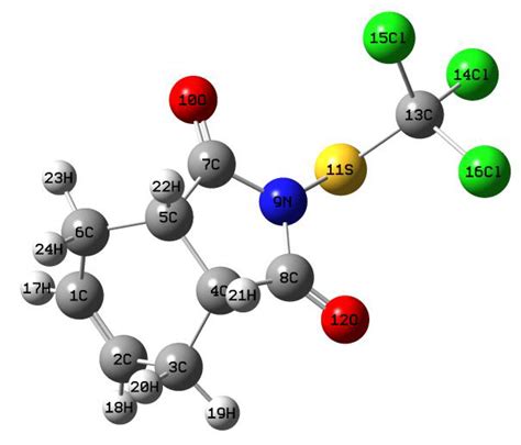 A Molecular Structure Of Folpet B Molecular Structure Of Captan