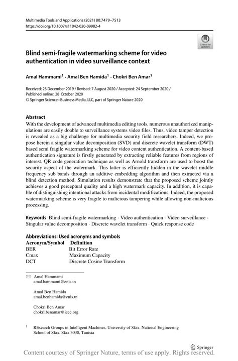 Blind Semi Fragile Watermarking Scheme For Video Authentication In