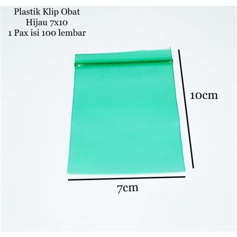 Jual Plastik Klip Obat Ukuran 7x10 Cm Warna Hijau Isi 100 Lembar