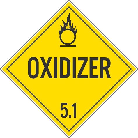 Oxidizer 51 Dot Placard Sign