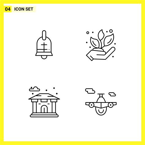 4 Icon Set Simple Line Symbols Outline Sign On White Background For