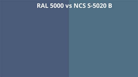 Ral 5000 Vs Ncs S 5020 B Ral Colour Chart Uk