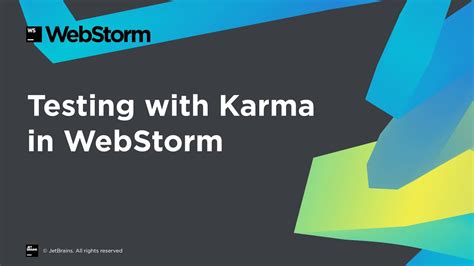 WebStorm Karma Integration YouTube
