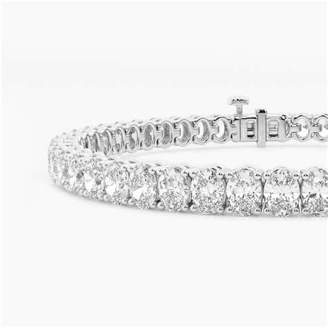 9 Ctw Oval Lab Grown Diamond Tennis Bracelet 7 Inches 14k White Gold