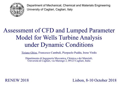 pdf assessment of cfd and lumped parameter model for wells turbine