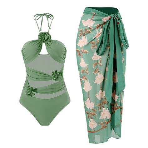 Kondys Women 1 Piece Swimwear1 Piece Cover Up Vintage Print Swimsuit