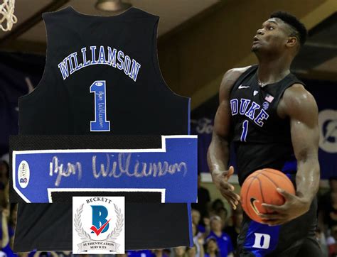 Lot Detail Zion Williamson Ultra Rare Signed Duke Blue Devils Jersey