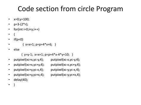 circle generation algorithm pptx