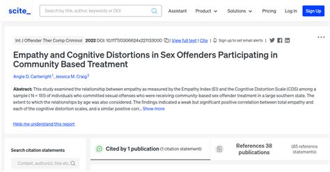 Empathy And Cognitive Distortions In Sex Offenders Participating In
