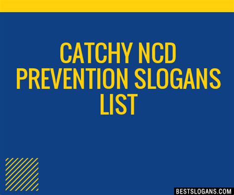 100 Catchy Ncd Prevention Slogans 2024 Generator Phrases And Taglines