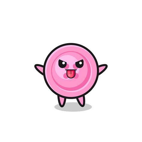 Naughty Clothing Button Character In Mocking Pose 6777789 Vector Art At Vecteezy