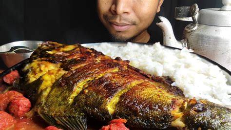 2kg Spicy Pomfret Fish Curry Fish Gravy Rice Salad Mukbang Asmr