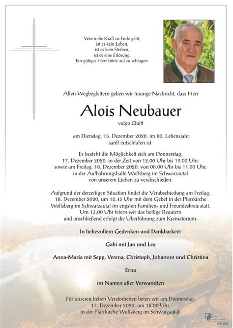 Alois Neubauer Bestattung Konrad