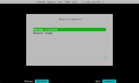 installing license from control panel veeam agent for ibm aix user guide