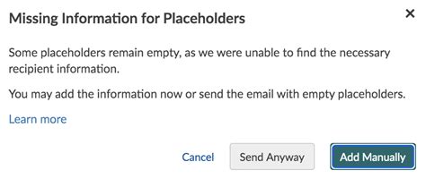 Add Placeholders To Your Message Online Help