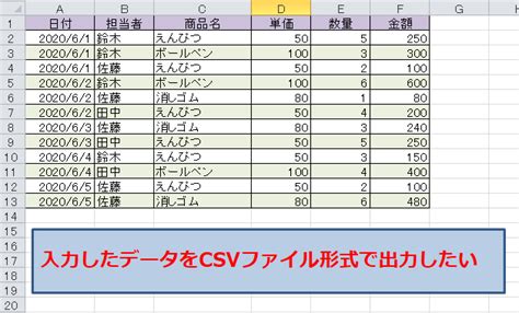 【excel：vba】入力したデータをcsvファイル形式で出力したい くうねるのエクセル教科書