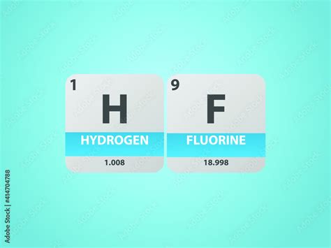 Hydrogen Fluoride Hf Molecule Simple Molecular Formula Consisting Of Hydrogen Fluorine