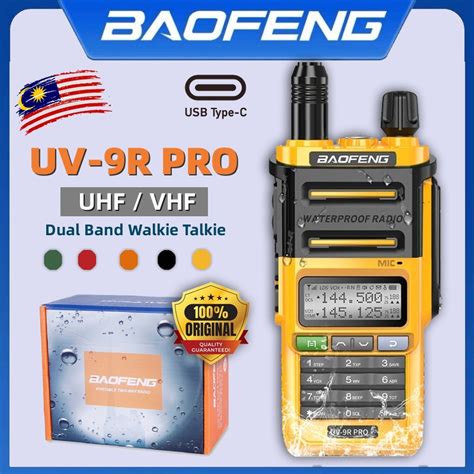 Ready Stock 🇲🇾 ORIGINAL BF-UV9R PRO IP68 Waterproof Walkie-Talkie ...