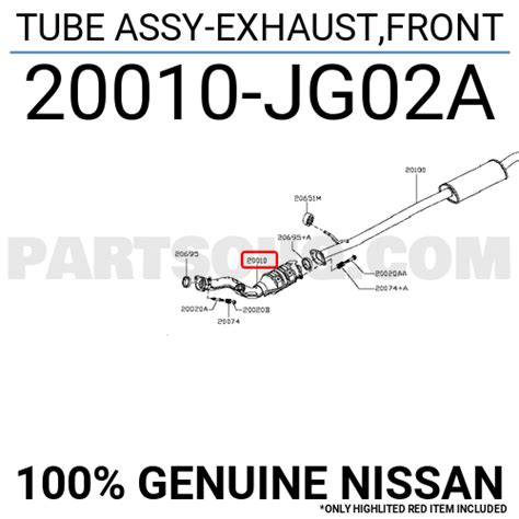 TUBE ASSY-EXHAUST,FRONT 20010JG02A | Nissan Parts | PartSouq