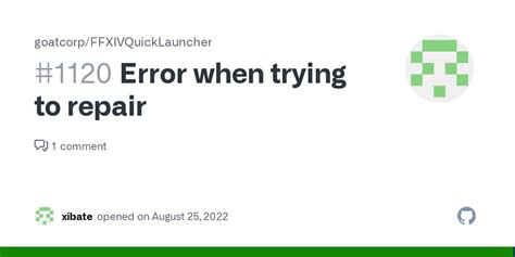 Error When Trying To Repair · Issue 1120 · Goatcorpffxivquicklauncher