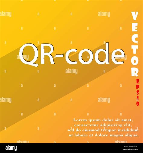 Qr Code Icon Symbol Flat Modern Web Design With Long Shadow And Space