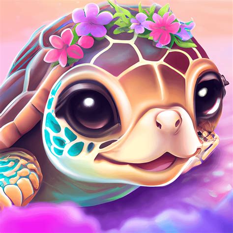 Adorable Sea Turtle Chibi Graphic · Creative Fabrica