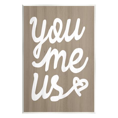 Stupell Industries You Me Us Romantic Love Grain Pattern Cursive By Daphne Polselli Unframed