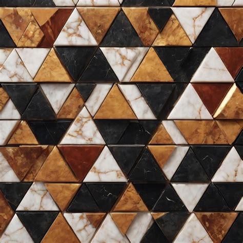 Premium Photo 3d Triangular Geometric Marble Tile Design Pattern 3d