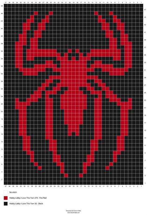 Spiderman Graph Graph Crochet Crochet Tapestry Pixel Crochet